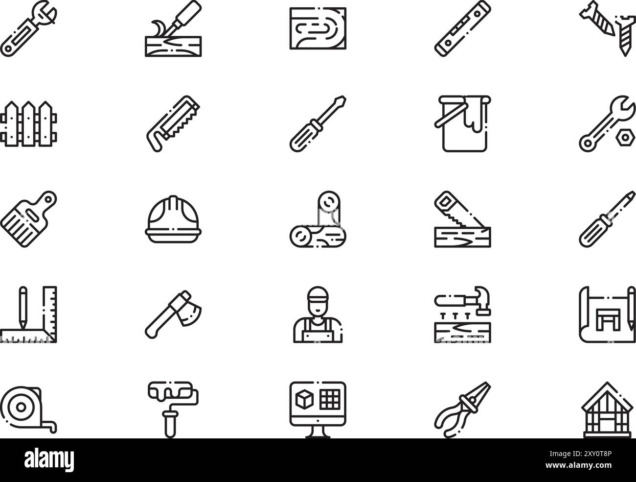 Car pentry icons collection is a vector illustration with editable ...