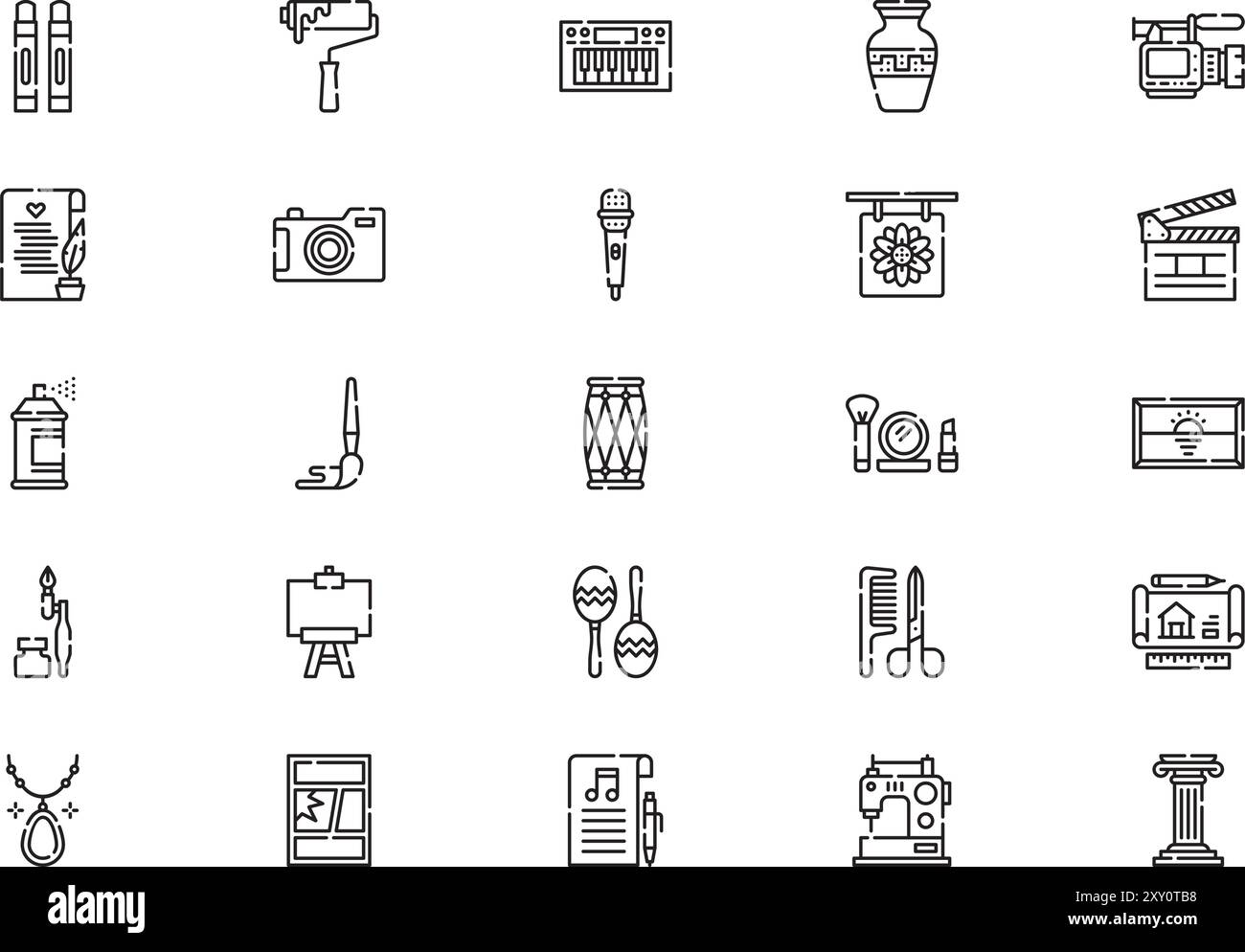 General arts icons collection is a vector illustration with editable stroke Stock Vector Image ...