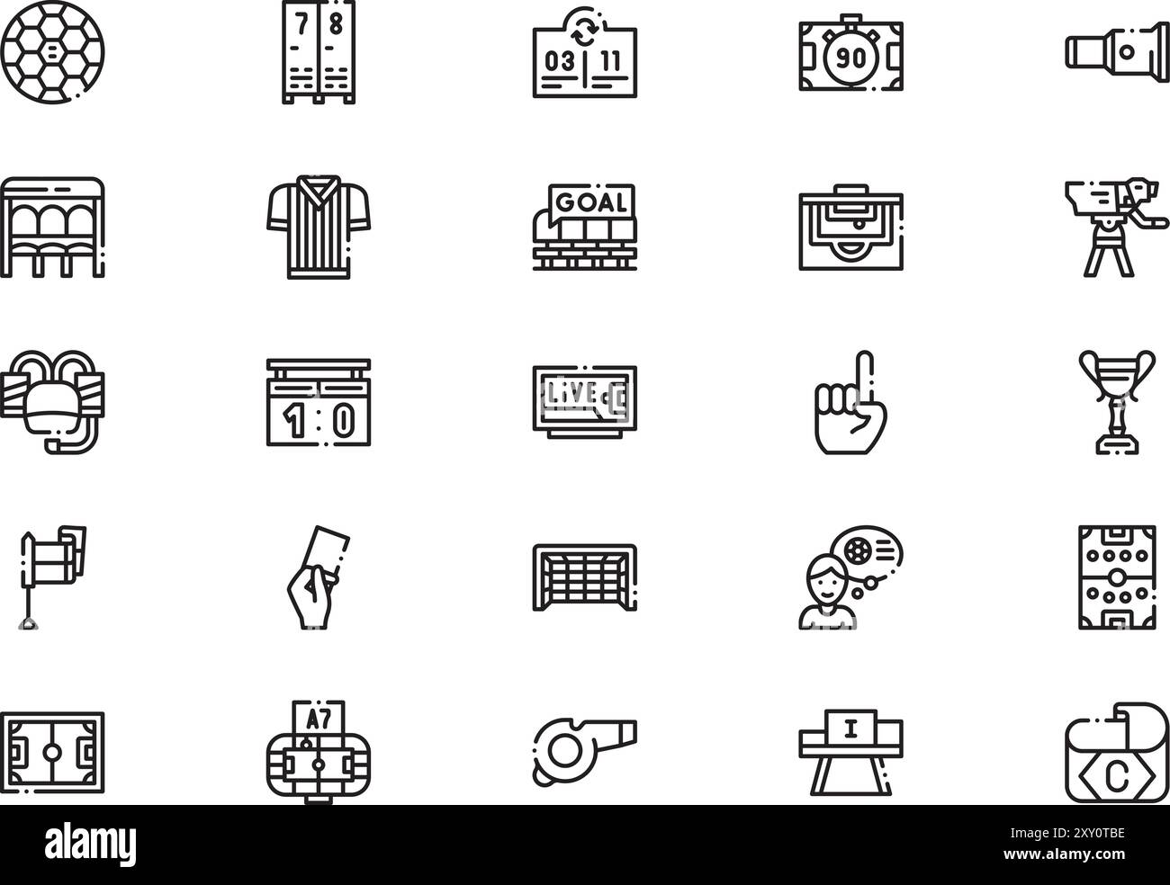 Soccer world cup icons collection is a vector illustration with editable stroke Stock Vector ...