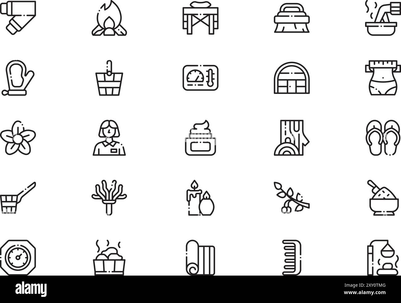 Sauna icons collection is a vector illustration with editable stroke Stock Vector Image & Art ...