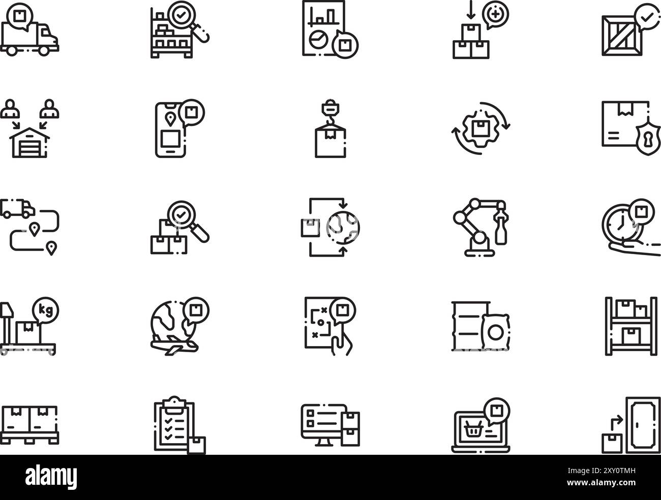 Supply chain icons collection is a vector illustration with editable ...