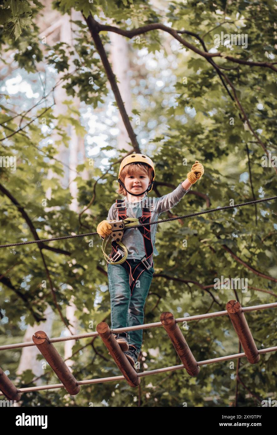 Toddler age. Balance beam and rope bridges. Carefree childhood. Kids ...