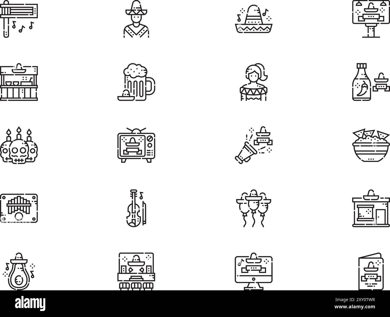 Cinco de mayo icon pack collection is a vector illustration with ...