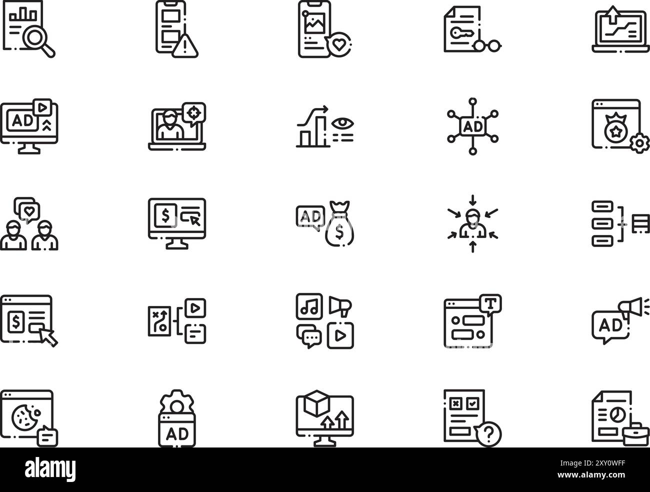 Social media agency icons collection is a vector illustration with ...