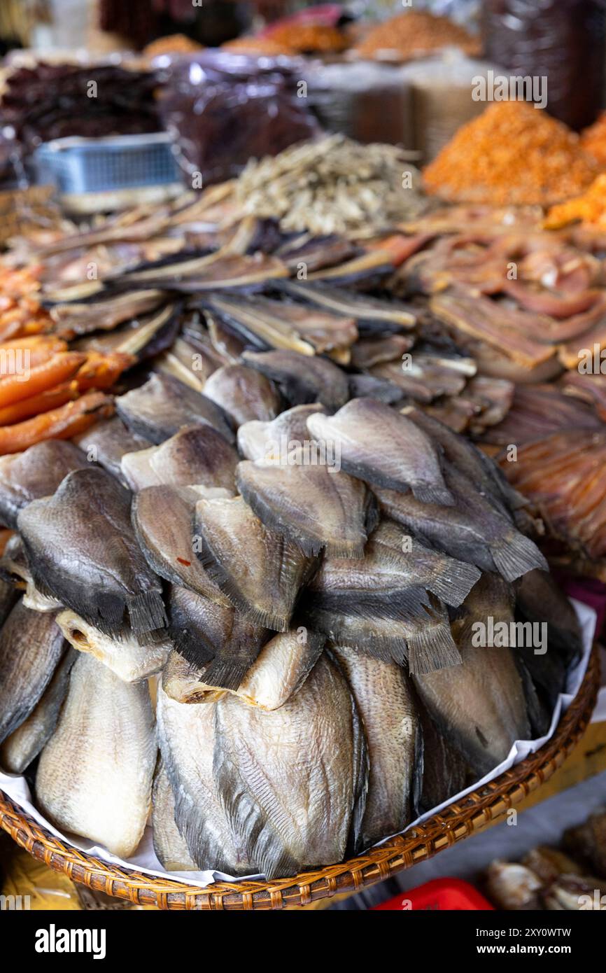 Dried fish and shrimp for sale at Central Market (Phsar Thmei), Phnom ...