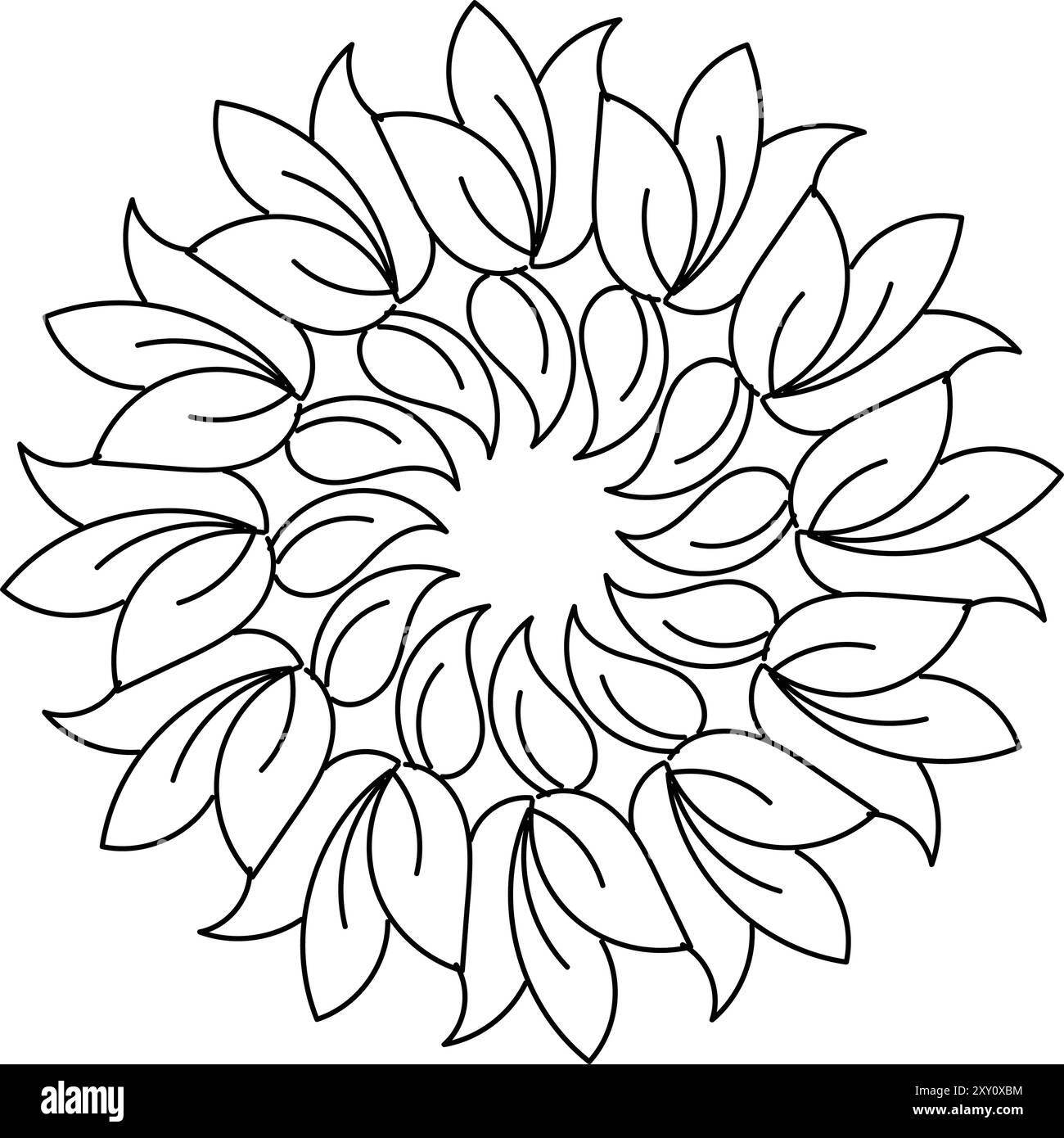 Elegant Simple Mandala line Drawing for print or use as Embroidery ...