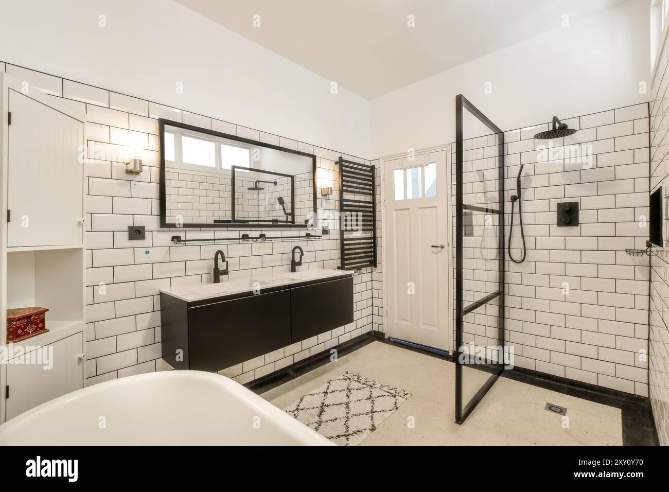 Subway Tile Walk In Shower Chic Walkin Shower With Beige Subway Tiled