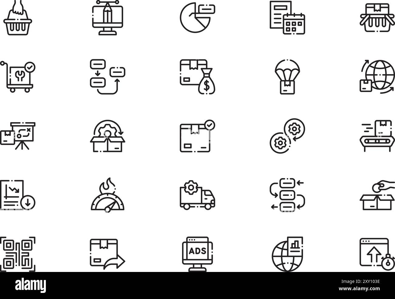 Product management icons collection is a vector illustration with ...