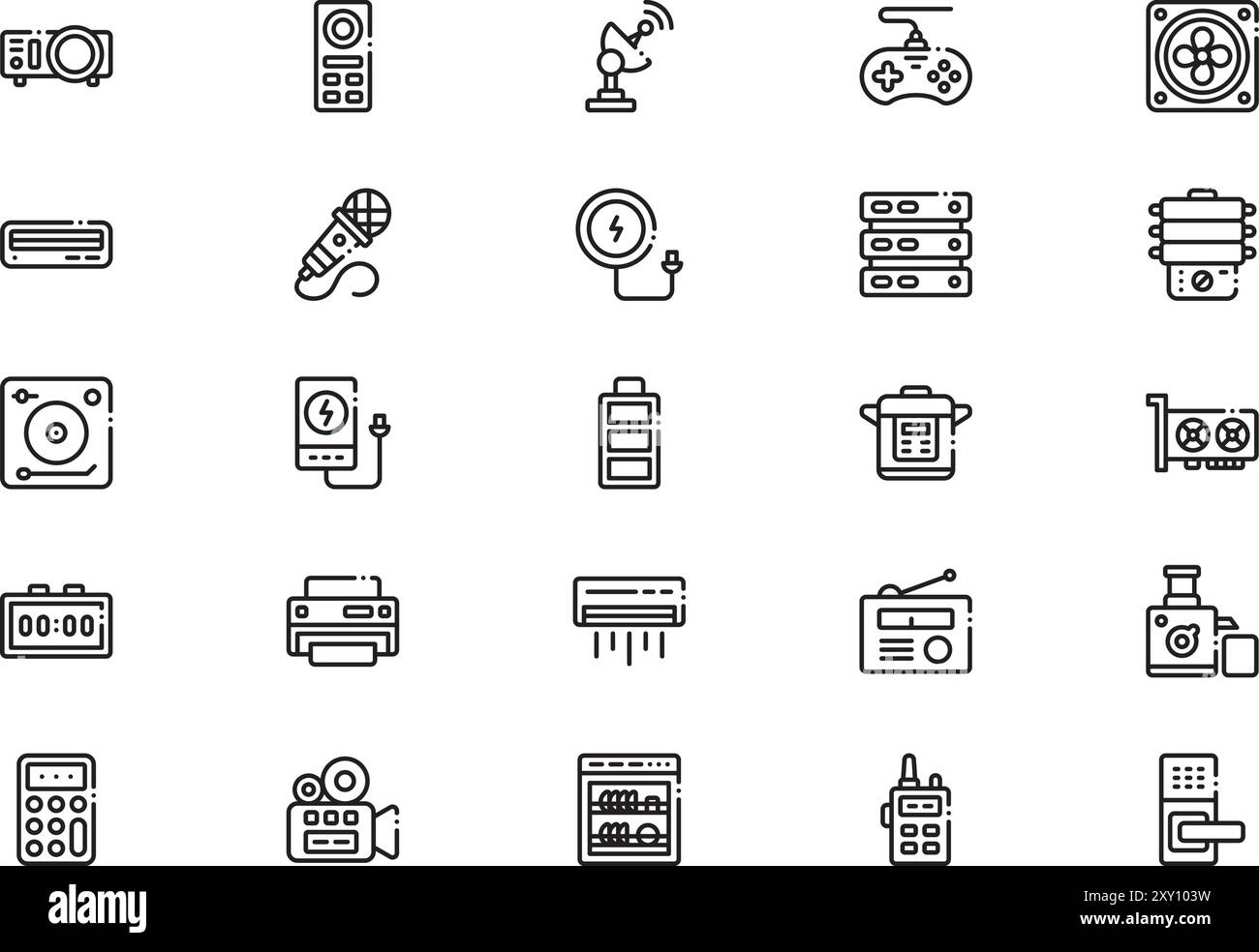 Electronic devices icons collection is a vector illustration with editable stroke Stock Vector ...