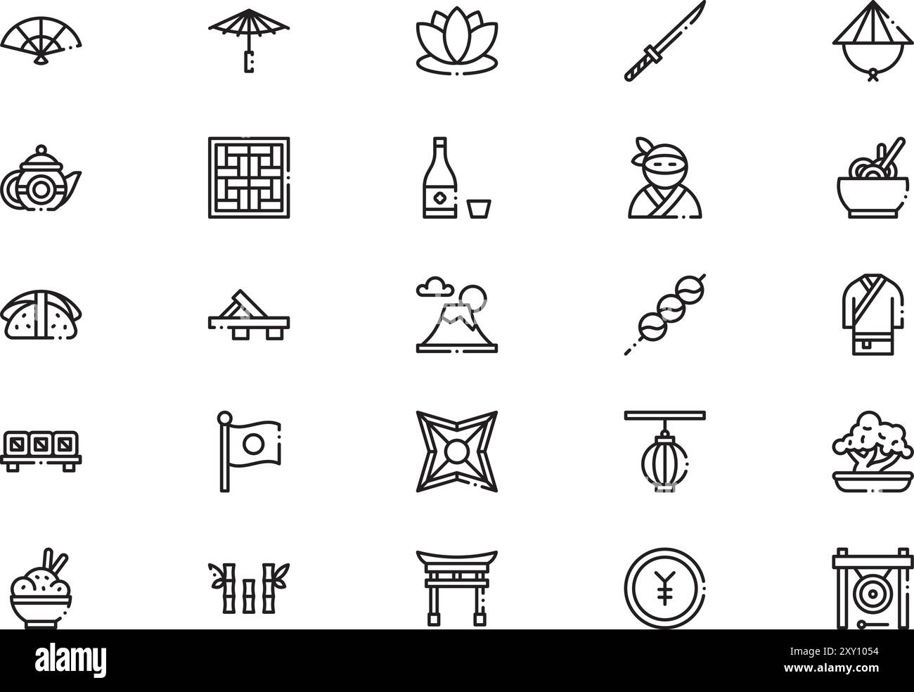 Japan icons collection is a vector illustration with editable stroke ...