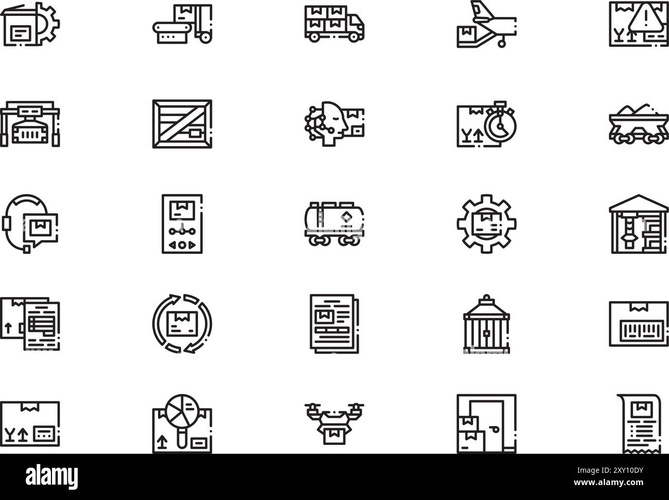 Supply chain icons collection is a vector illustration with editable stroke Stock Vector Image ...