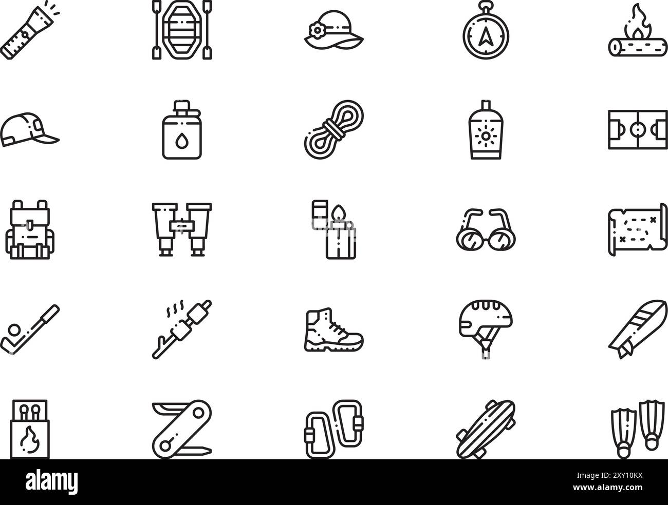 Outdoor activities icons collection is a vector illustration with ...