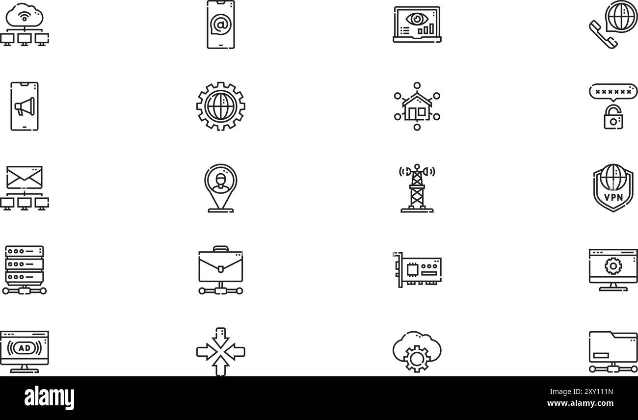 Networking icons collection is a vector illustration with editable ...
