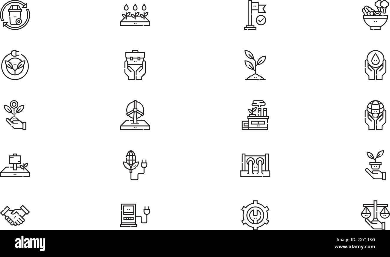 Sustainable development goals icons Black and White Stock Photos ...