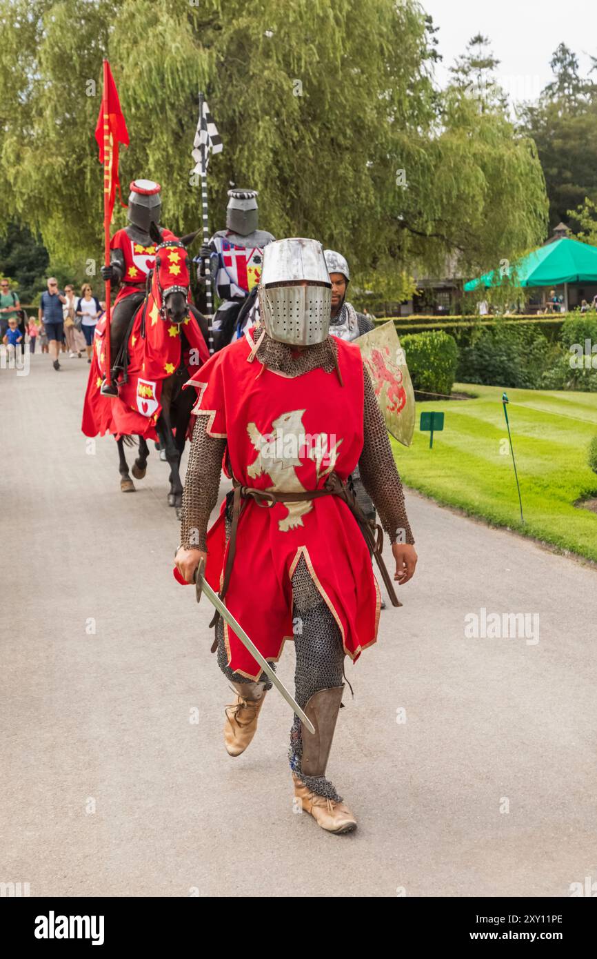 England, Kent, Hever, Hever Castle, Colourful Knights in Armour Stock ...