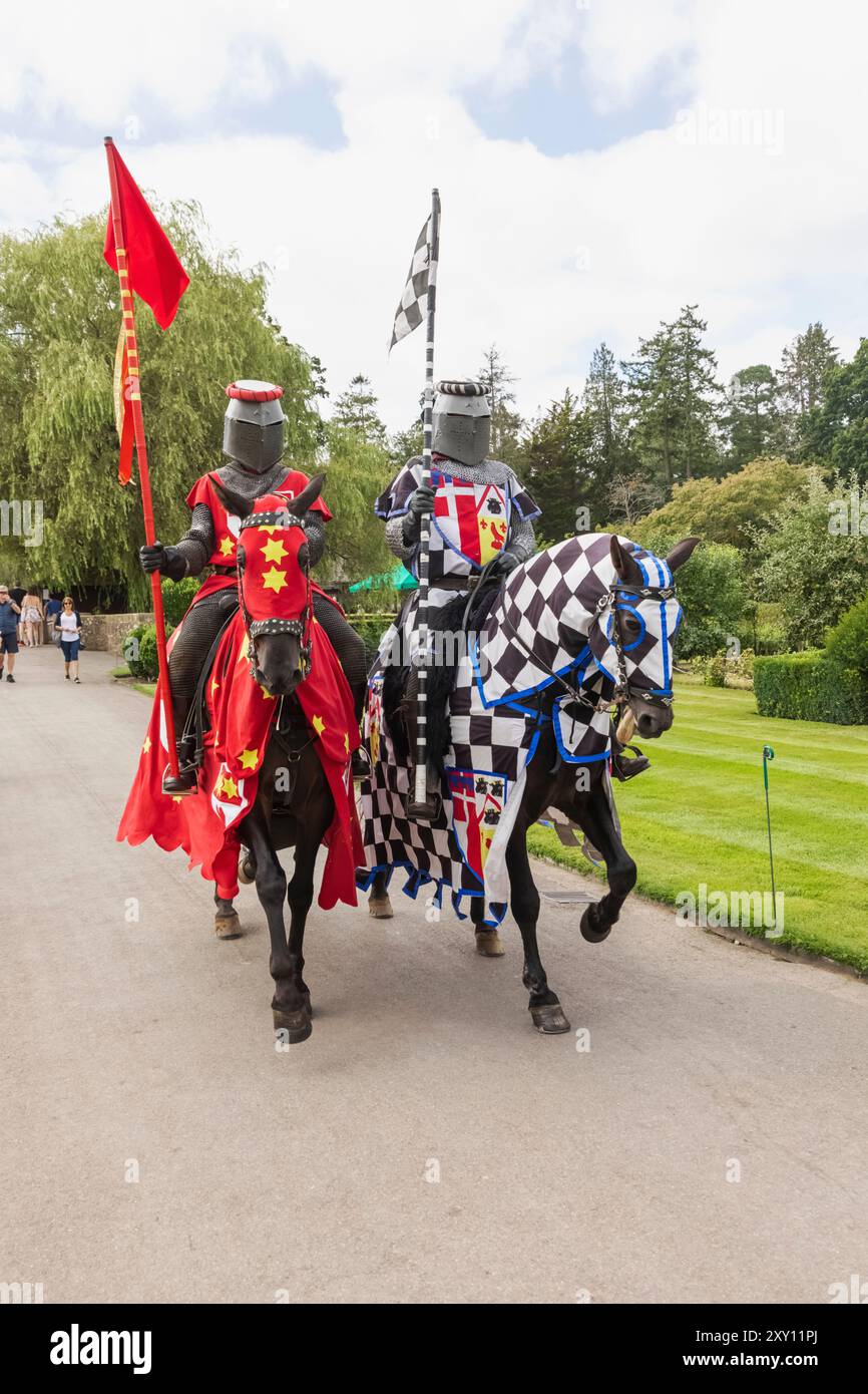 England, Kent, Hever, Hever Castle, Colourful Knights in Armour on ...