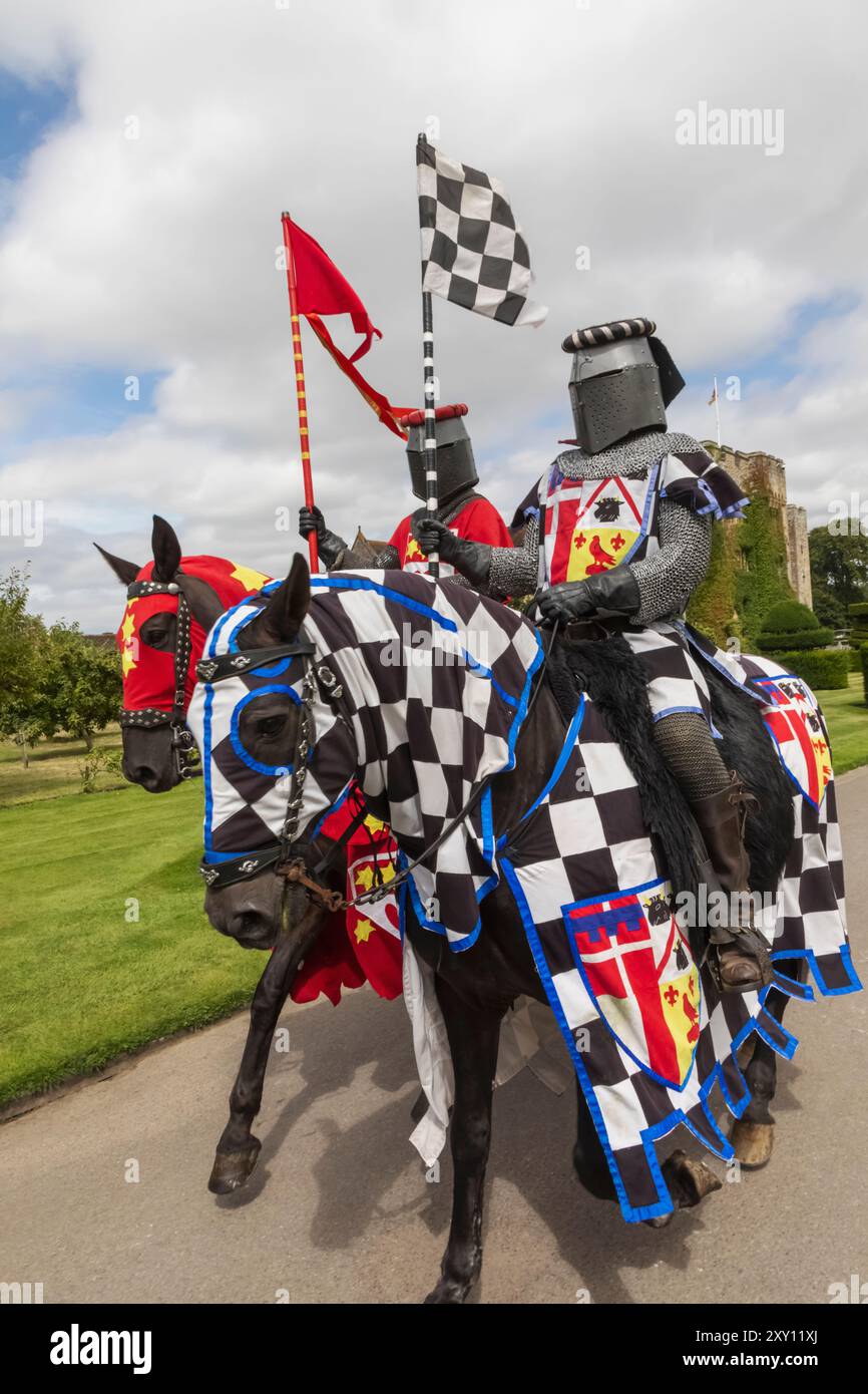 England, Kent, Hever, Hever Castle, Colourful Knights in Armour on ...