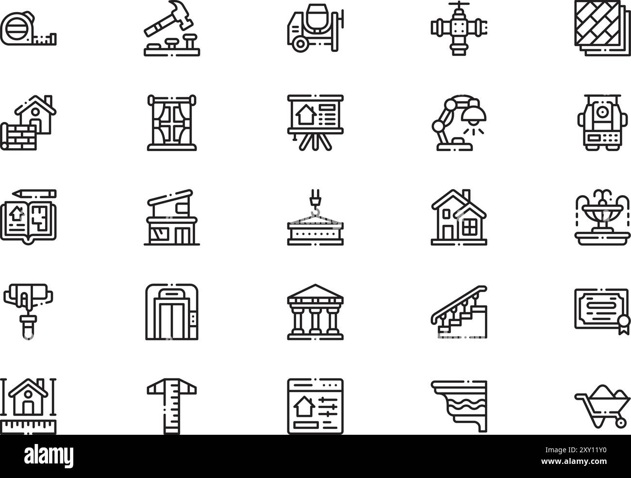 Architecture icons collection is a vector illustration with editable ...