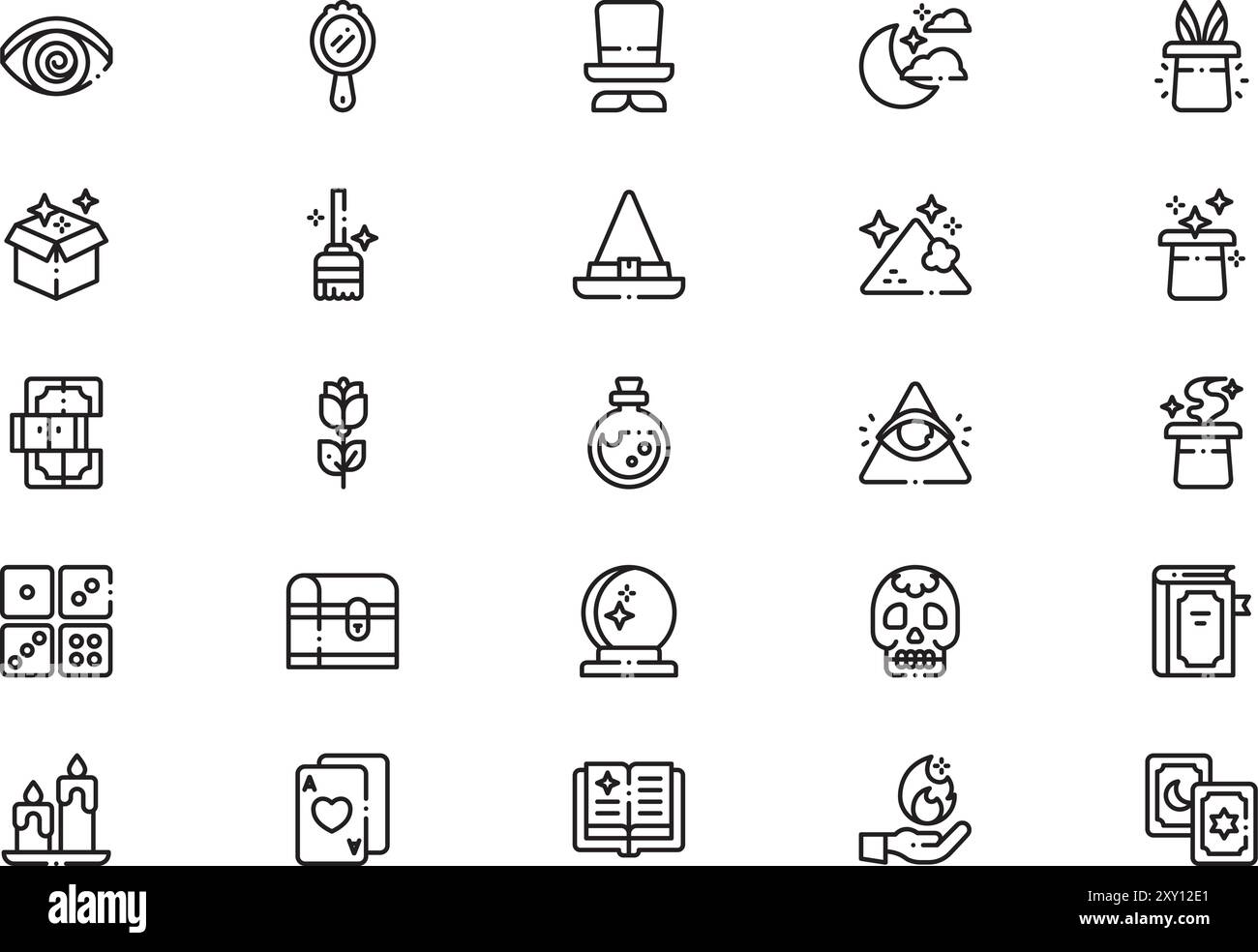Magic icons collection is a vector illustration with editable stroke ...