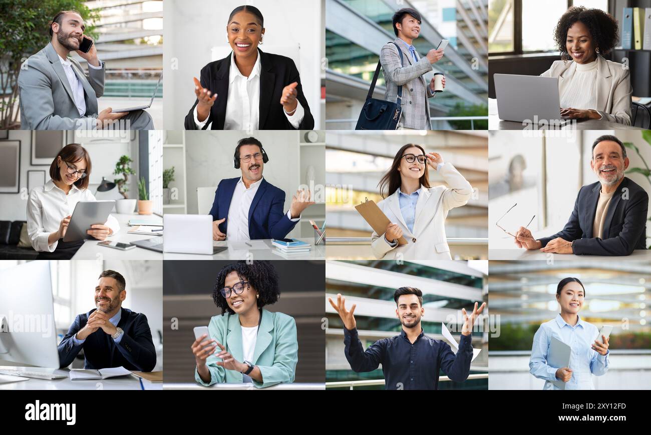 Diverse Group of Professionals Engaging in Various Office Activities ...