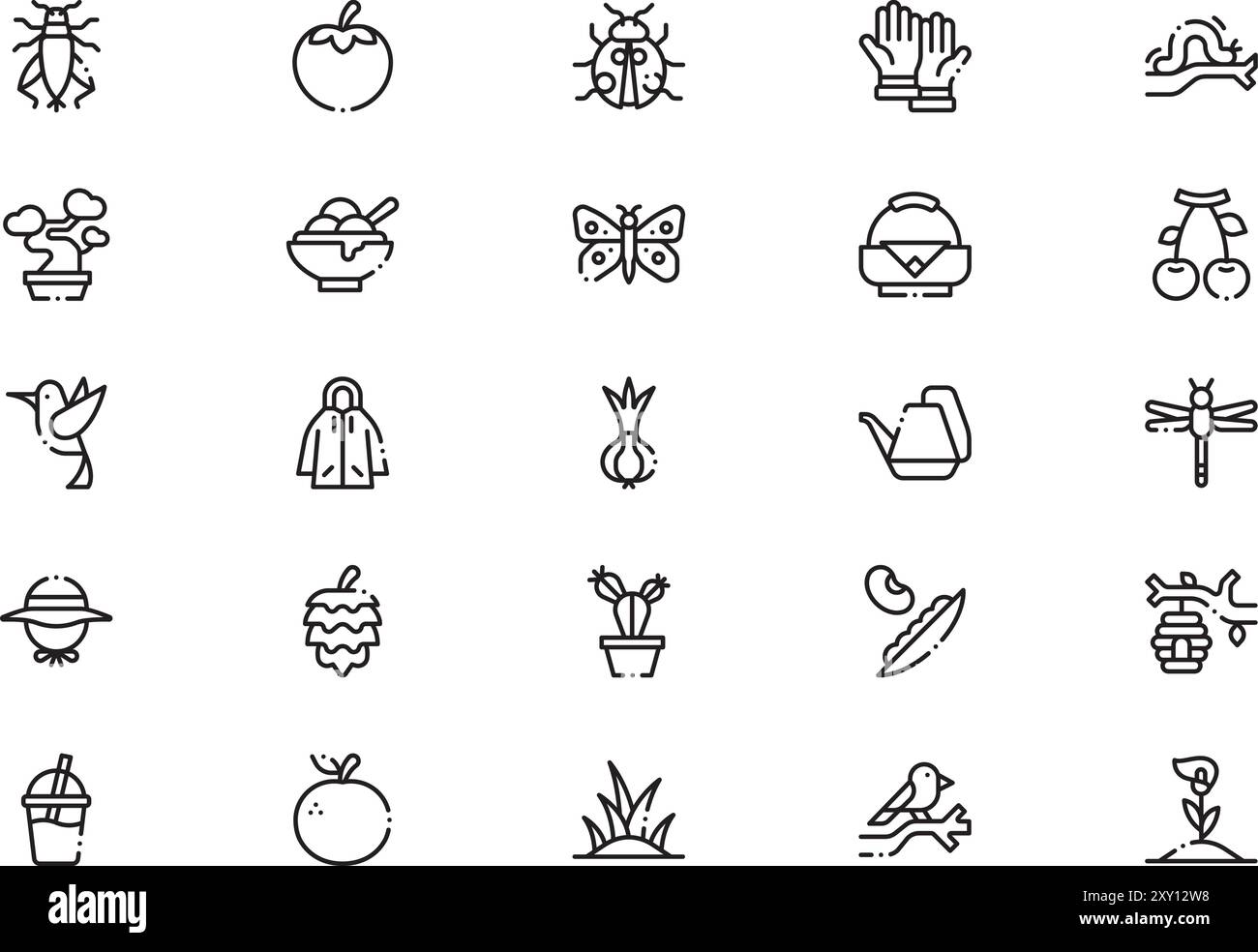 Spring icons collection is a vector illustration with editable stroke ...