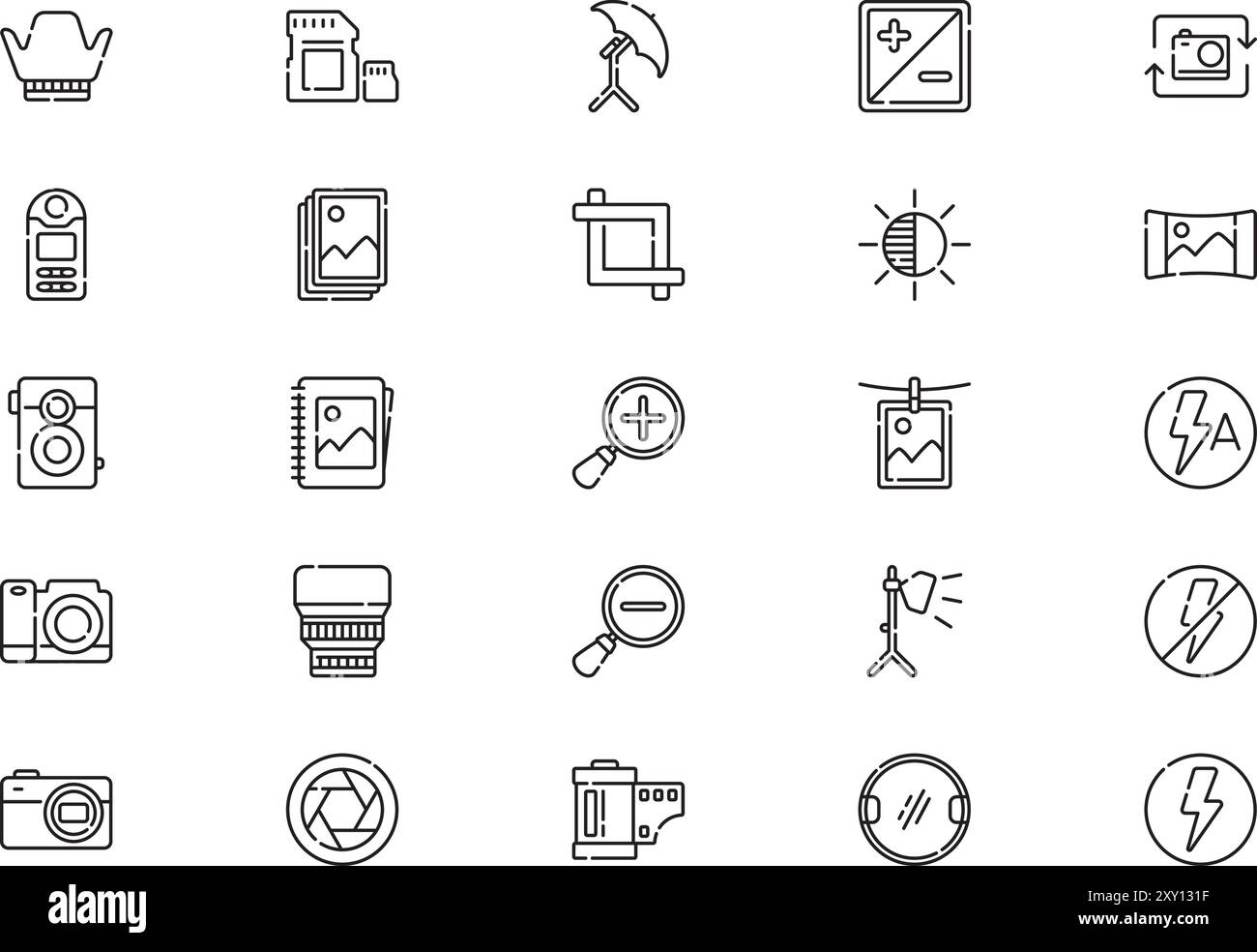 Photography icons collection is a vector illustration with editable ...