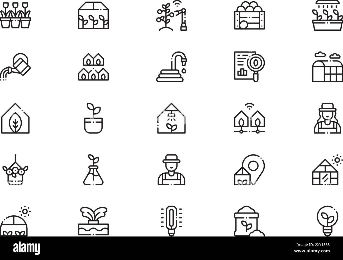 Greenhouse icons collection is a vector illustration with editable ...