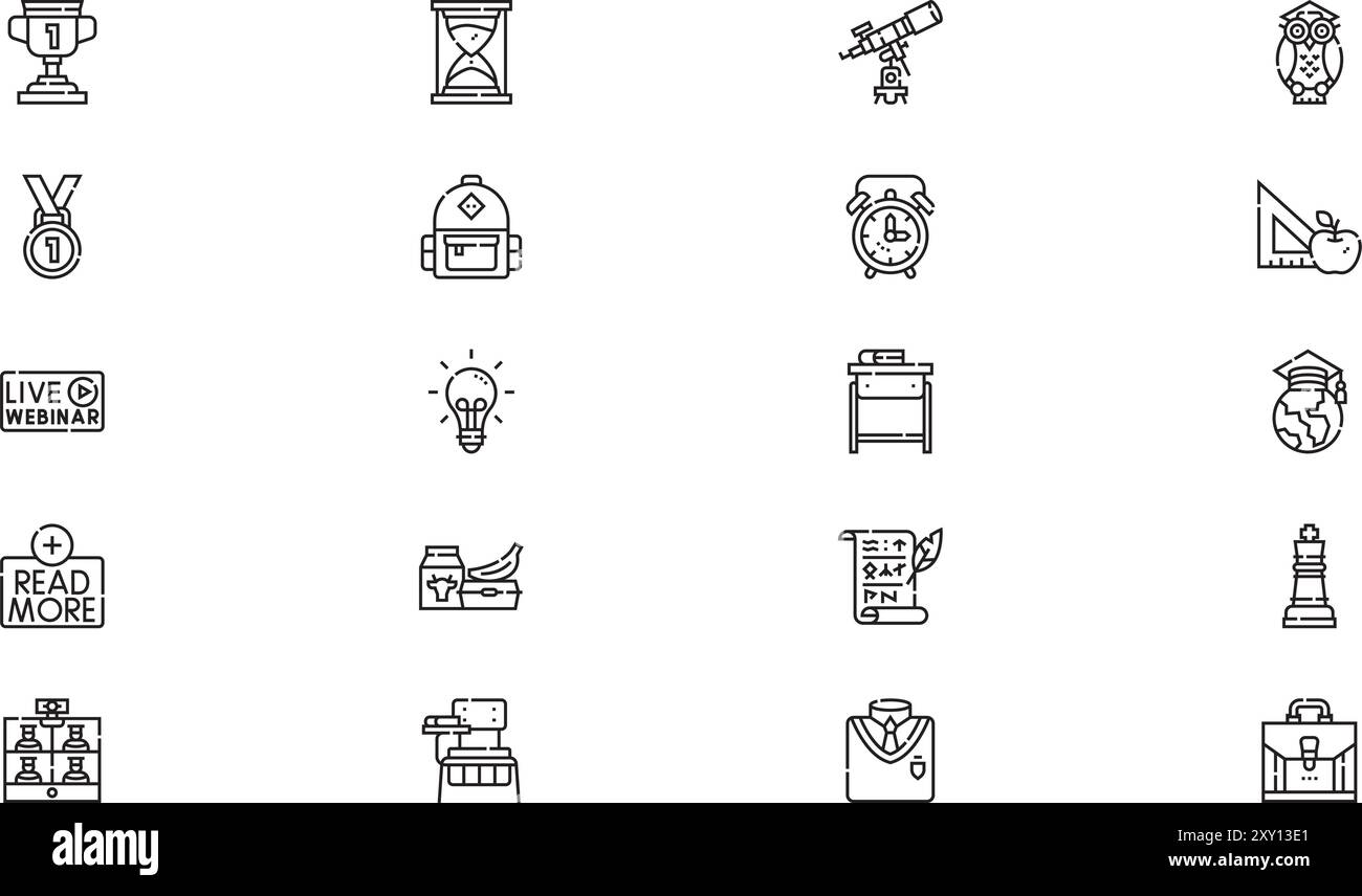 Academy icons collection is a vector illustration with editable stroke ...