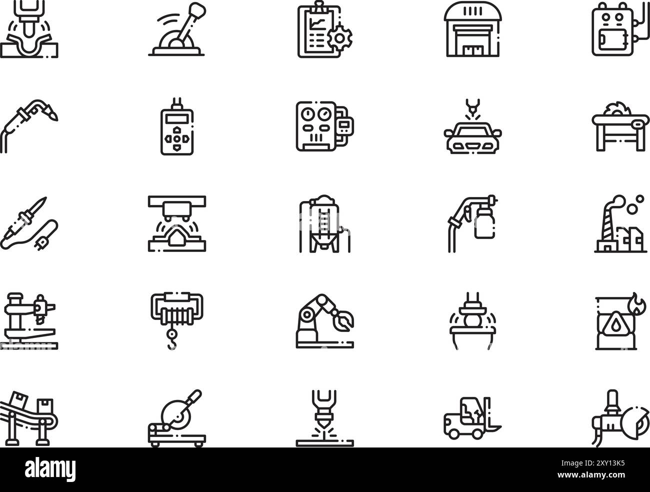 Manufacturing icons collection is a vector illustration with editable ...