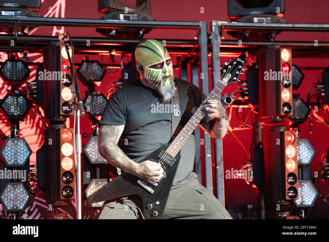 Marcus Rafferty performs with Mudvayne in West Palm Beach, Florida on ...