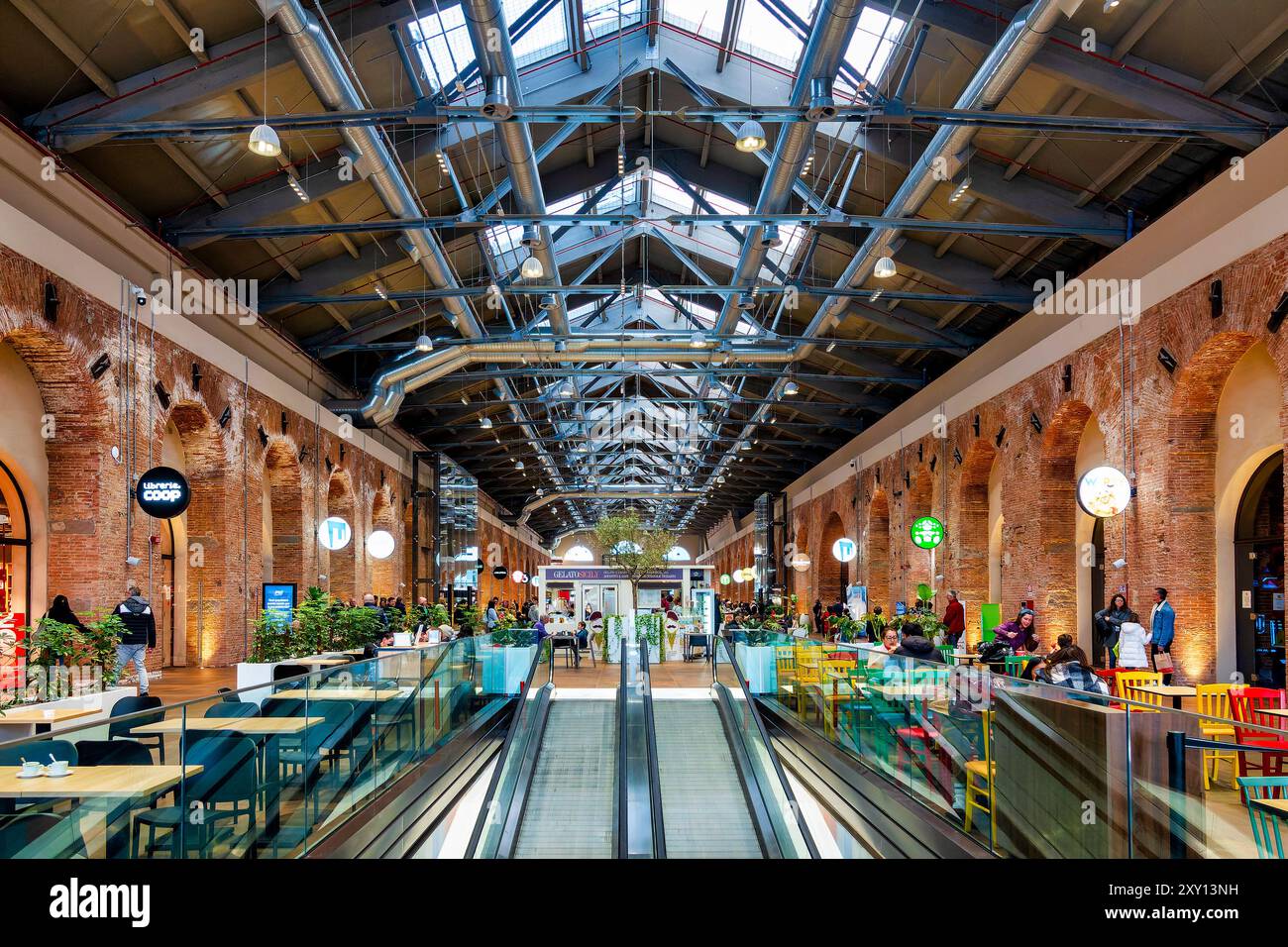 Interior of the Porta a Mare shopping mall, Livorno, Italy Stock Photo ...