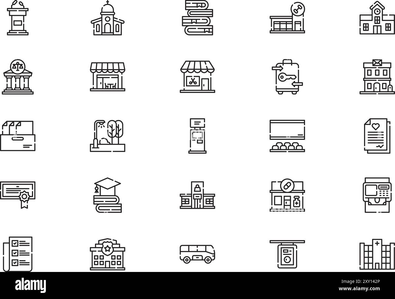 Public services icons collection is a vector illustration with editable ...