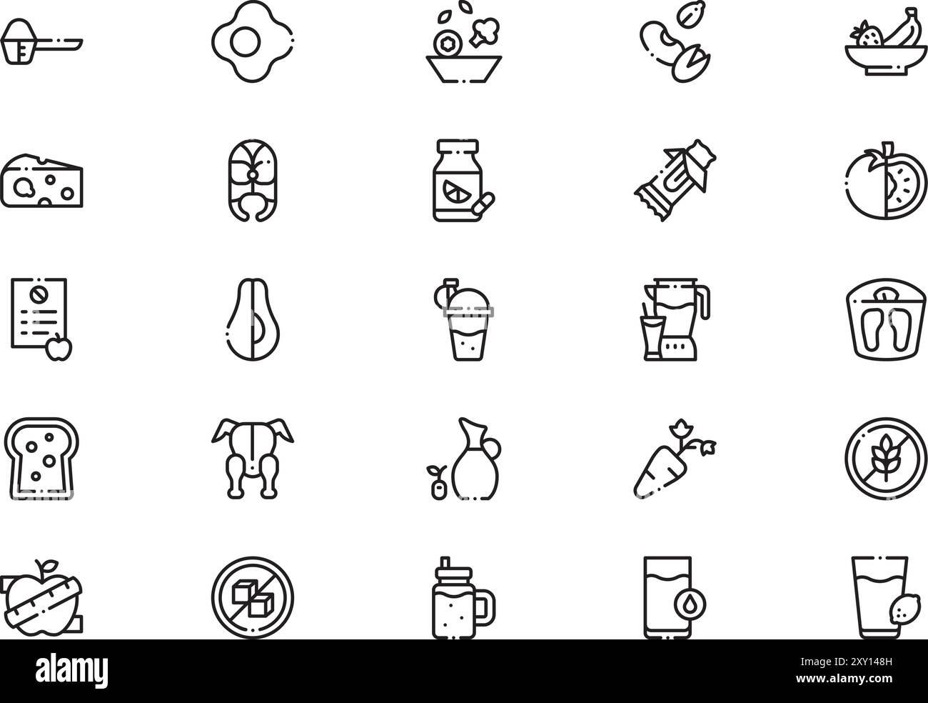 Nutrition icons collection is a vector illustration with editable ...