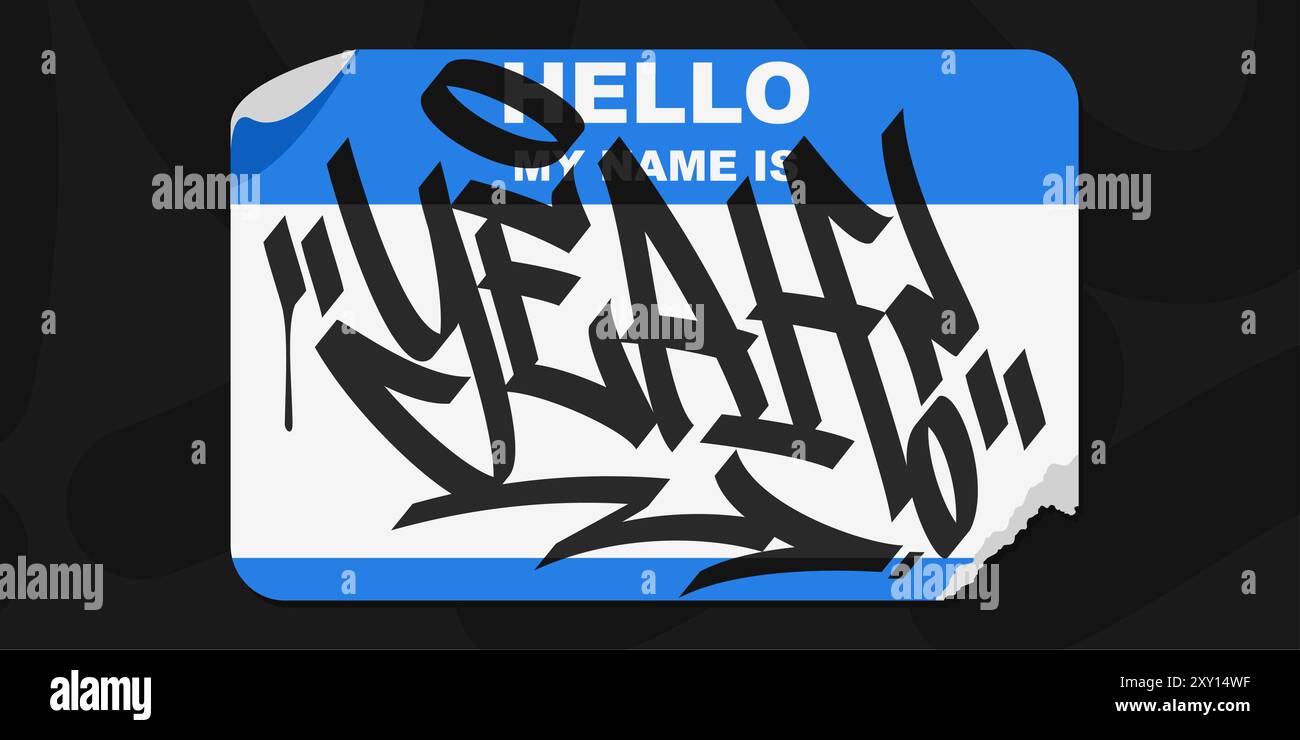 Abstract Graffiti Style Sticker Hello My Name Is With Some Street Art ...