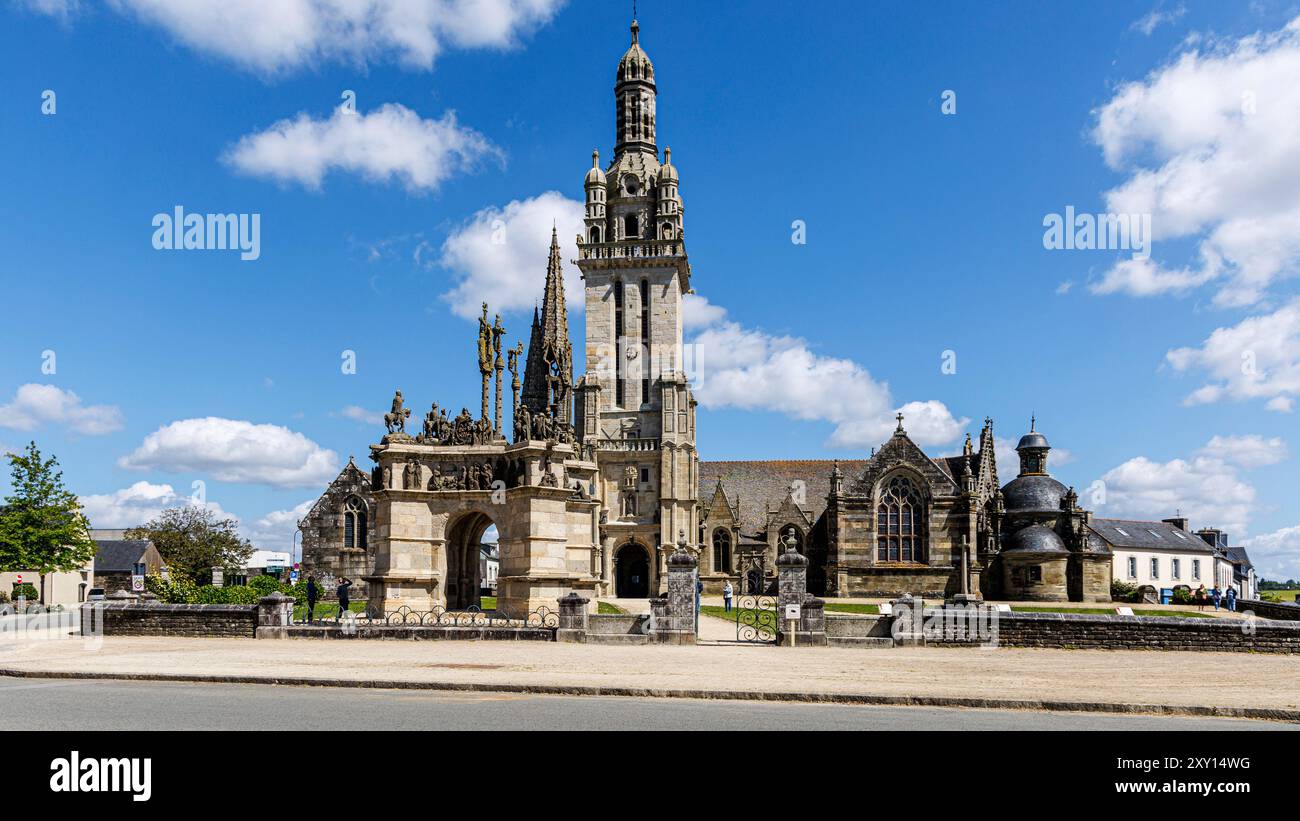 Church of Saint Germain and Calvary, Pleyben, Brittany, France Stock ...