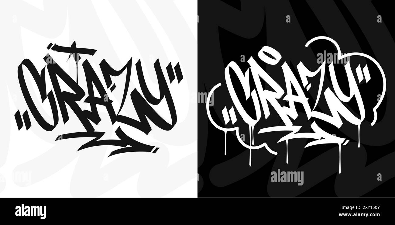 Crazy font Black and White Stock Photos & Images - Alamy