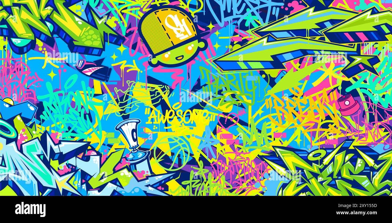 Cool Trendy Abstract Hip Hop Urban Street Art Graffiti Style Vector ...