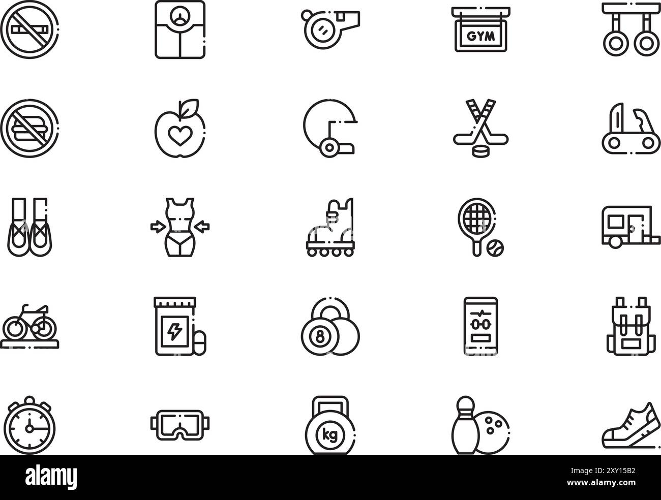 Active life style icons collection is a vector illustration with editable stroke Stock Vector ...