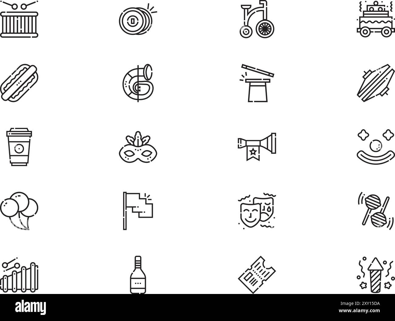 Parade icons collection is a vector illustration with editable stroke ...