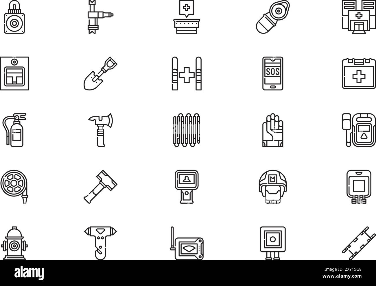Rescue icons collection is a vector illustration with editable stroke ...