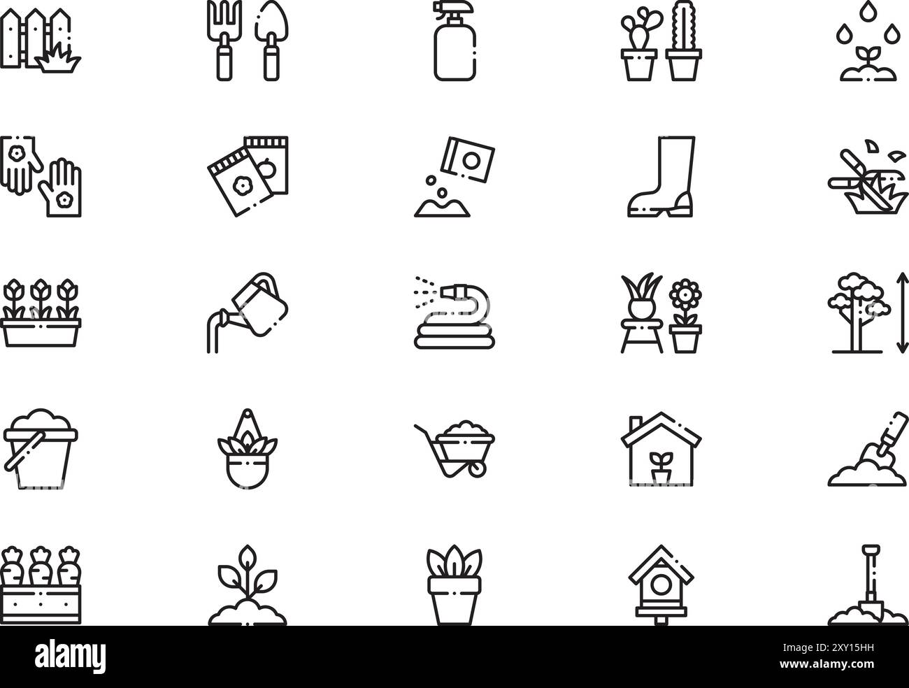 Gardening icons collection is a vector illustration with editable ...