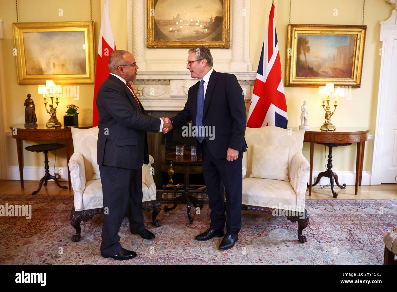 Britain's Prime Minister Keir Starmer welcomes Bahrain's Crown Prince ...
