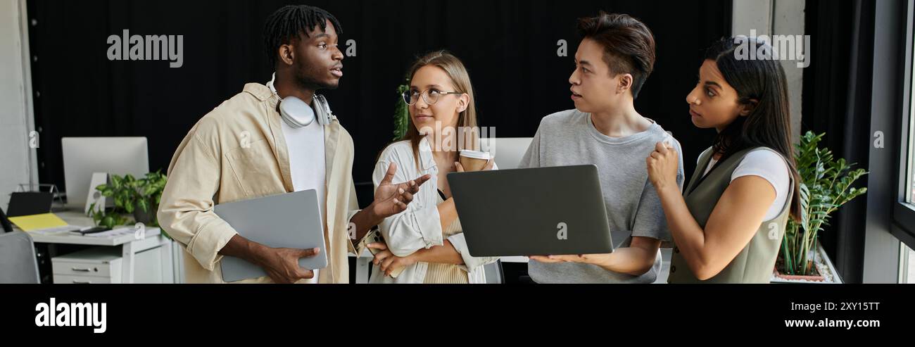 Team collaborating on digital hi-res stock photography and images - Alamy