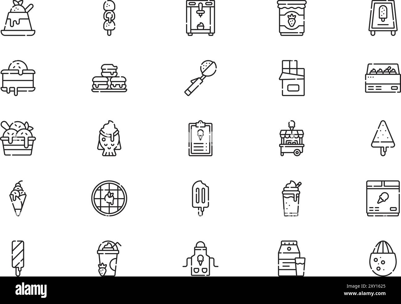 Ice cream shop icons collection is a vector illustration with editable stroke Stock Vector Image ...