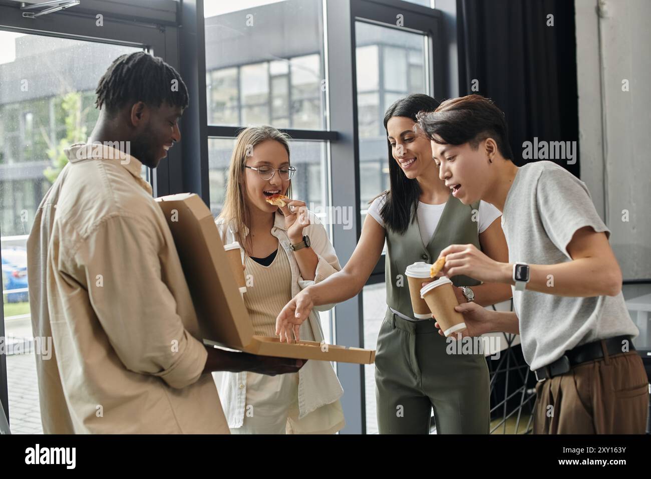 Diverse women take snack from hi-res stock photography and images - Alamy