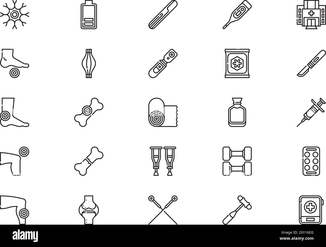 Body ache icons collection is a vector illustration with editable ...