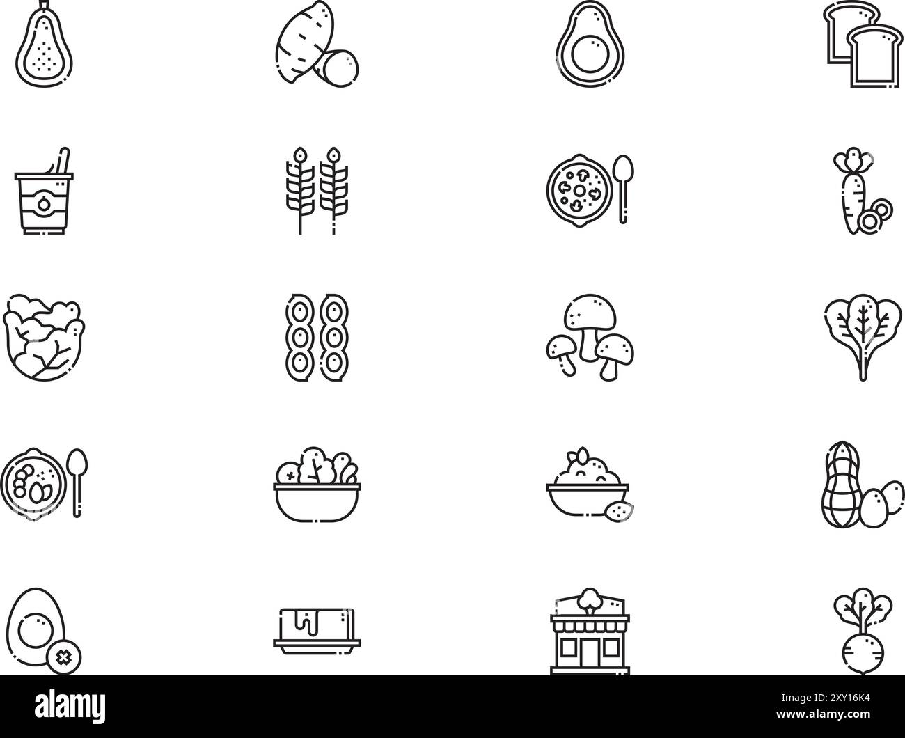 Vegan icons collection is a vector illustration with editable stroke ...