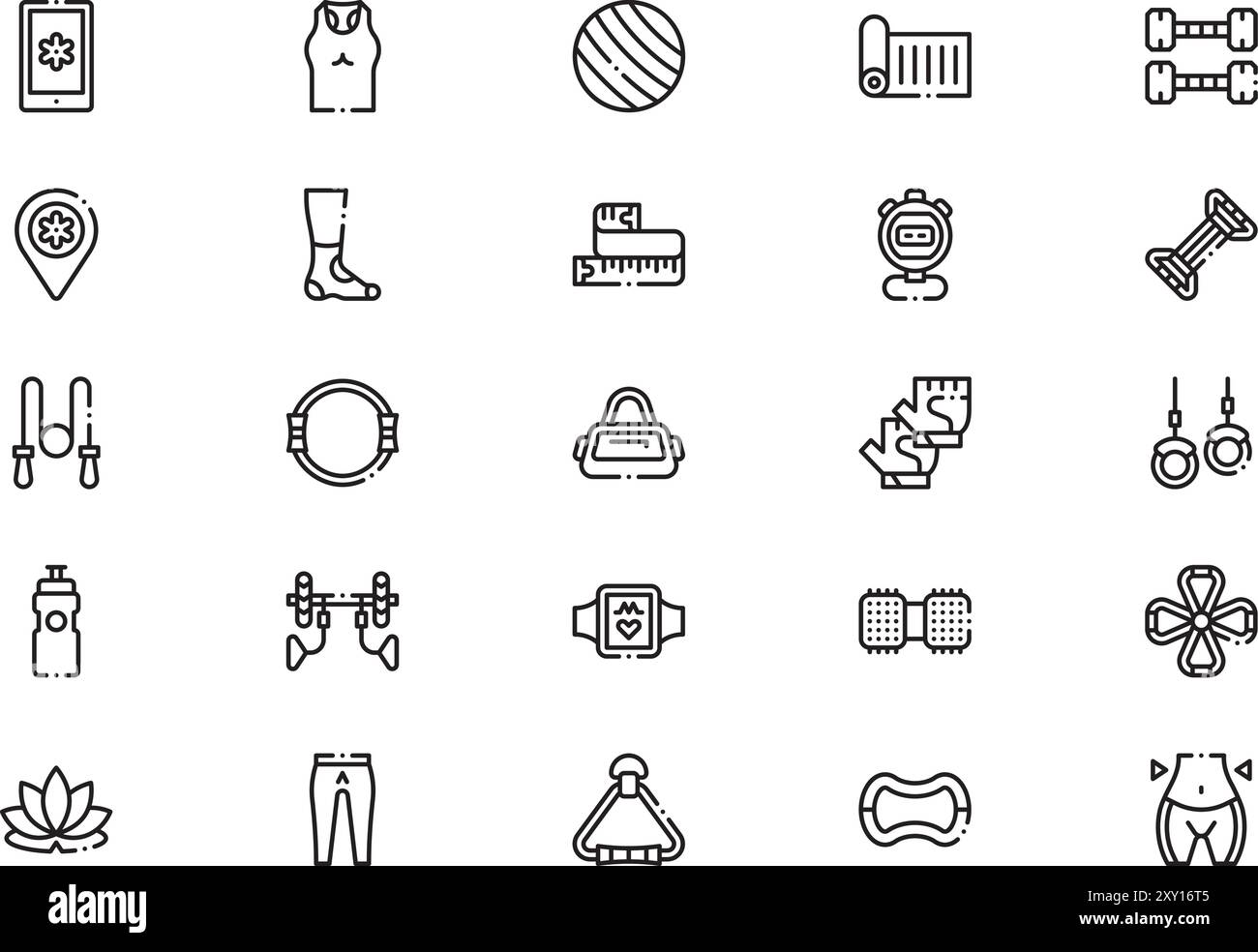 Pilates icons collection is a vector illustration with editable stroke ...