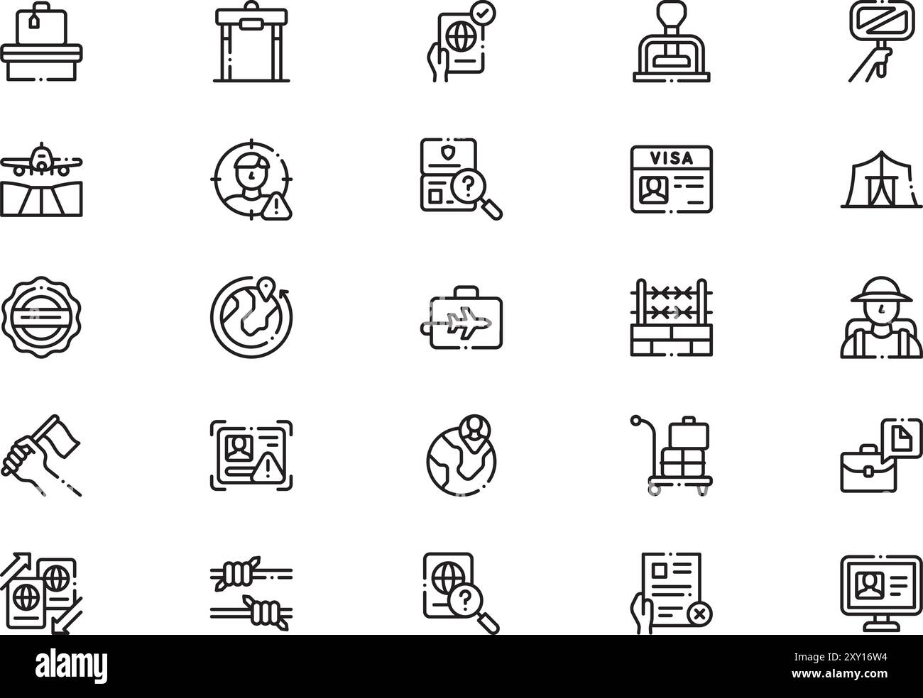 Immigration icons collection is a vector illustration with editable ...