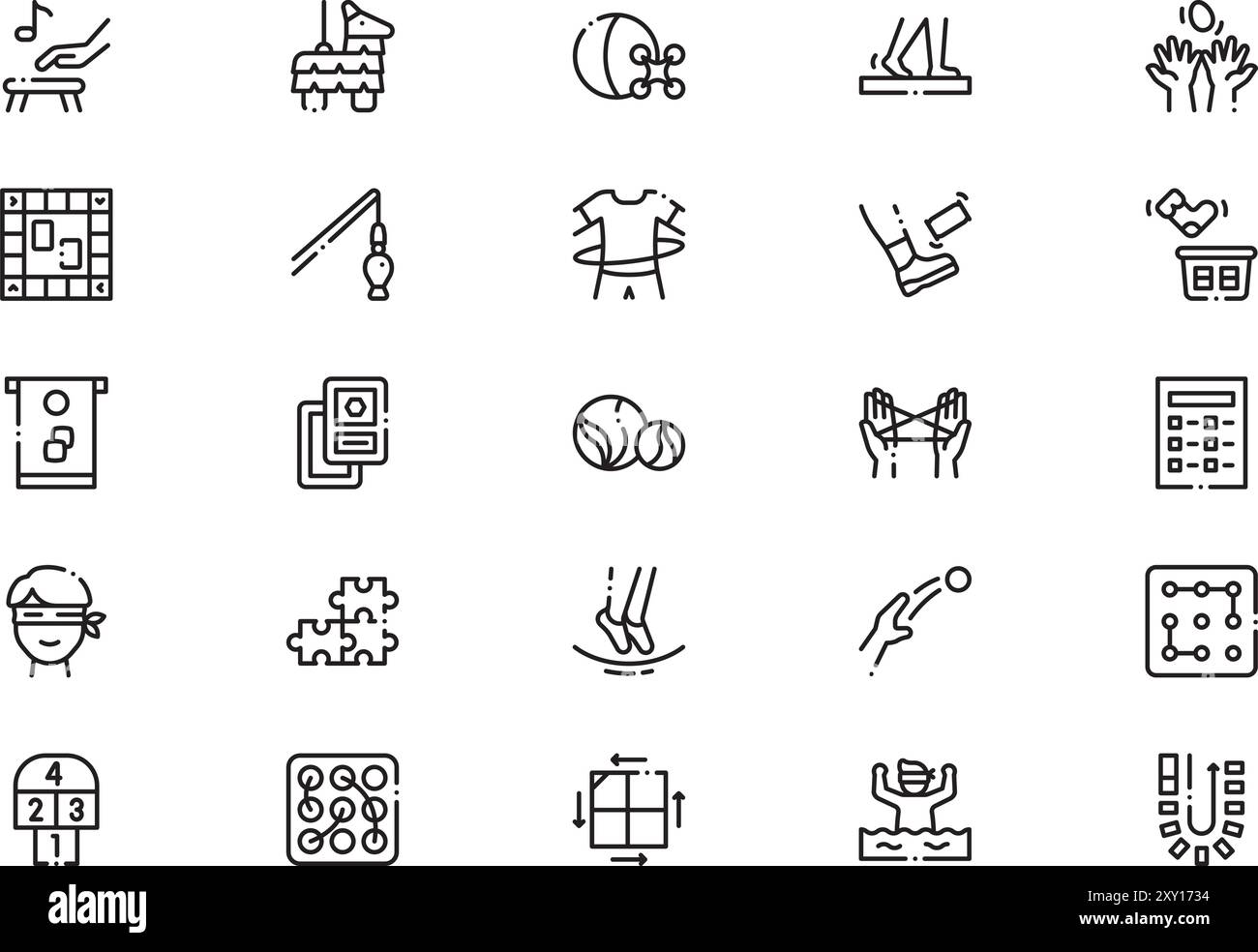 Games for kids icons collection is a vector illustration with editable stroke Stock Vector Image ...